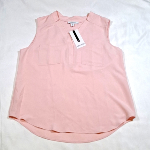 Nine West | Tops | Nine West Womens Pink Tunic Blouse Sz Large | Poshmark